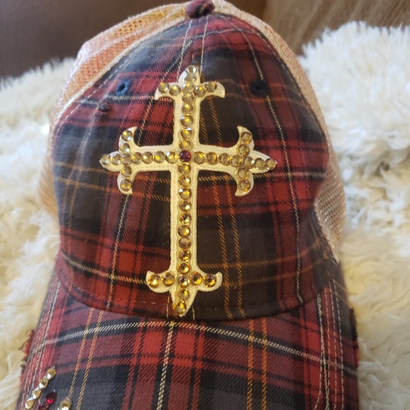 Headmost | Accessories | Plaid Cross Patch Trucker Hat Cap | Poshmark